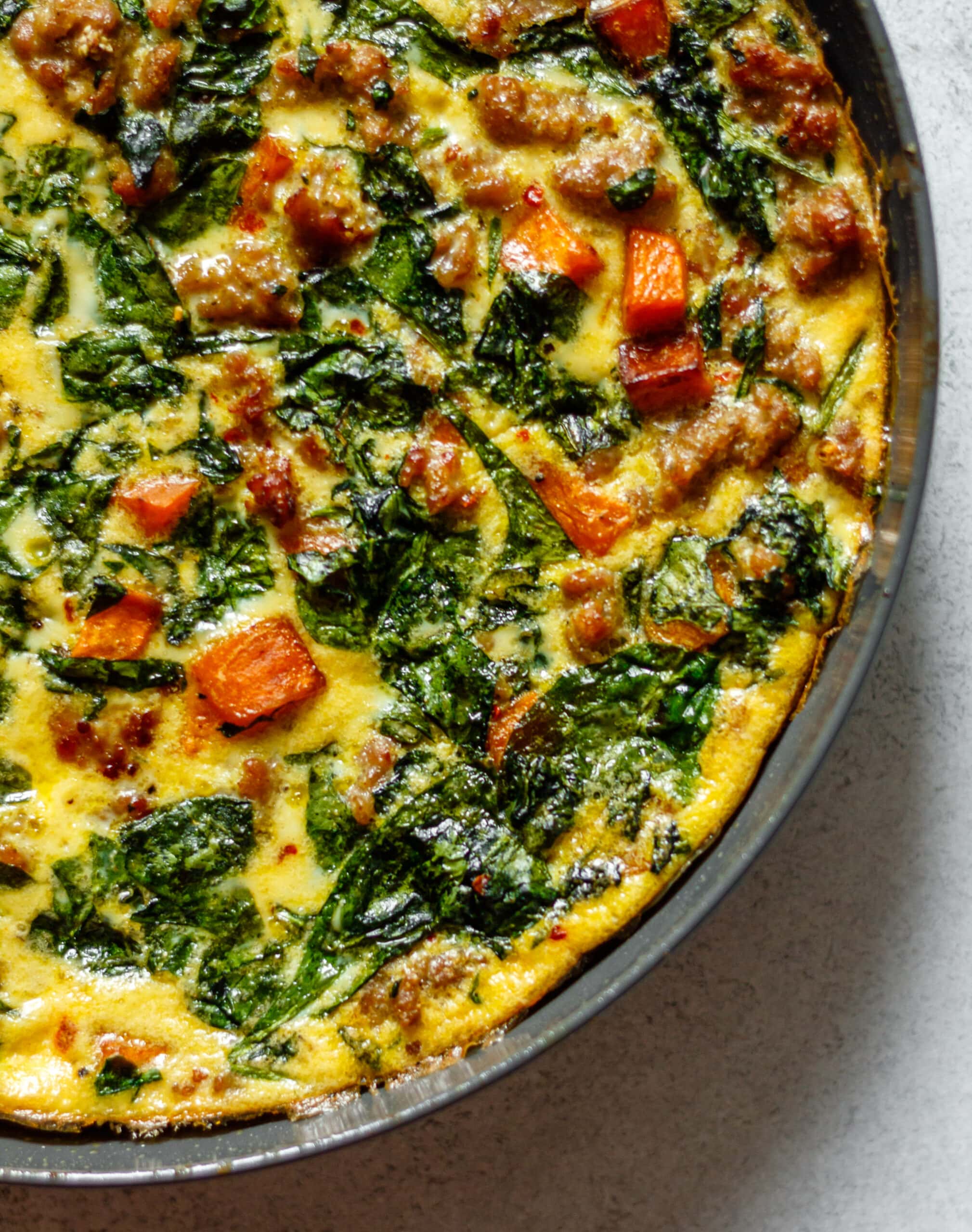 Sweet Potato and Sausage Frittata - All the Healthy Things