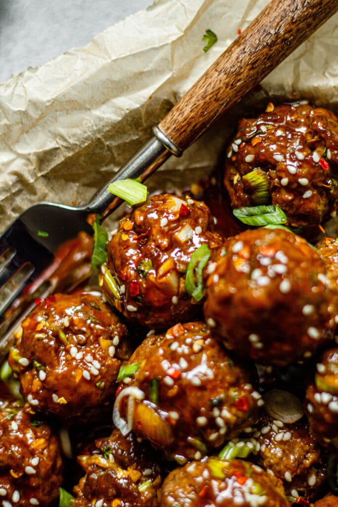 Sticky Ginger Scallion Meatballs - All the Healthy Things Sticky Ginger Scallion Meatballs - All the Healthy Things