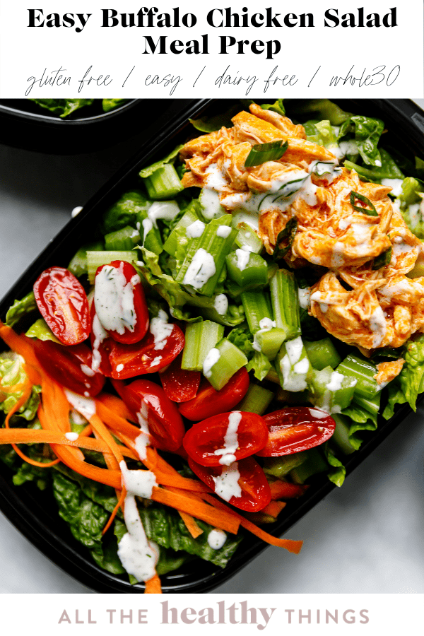 Easy Buffalo Chicken Salad Meal Prep - All the Healthy Things