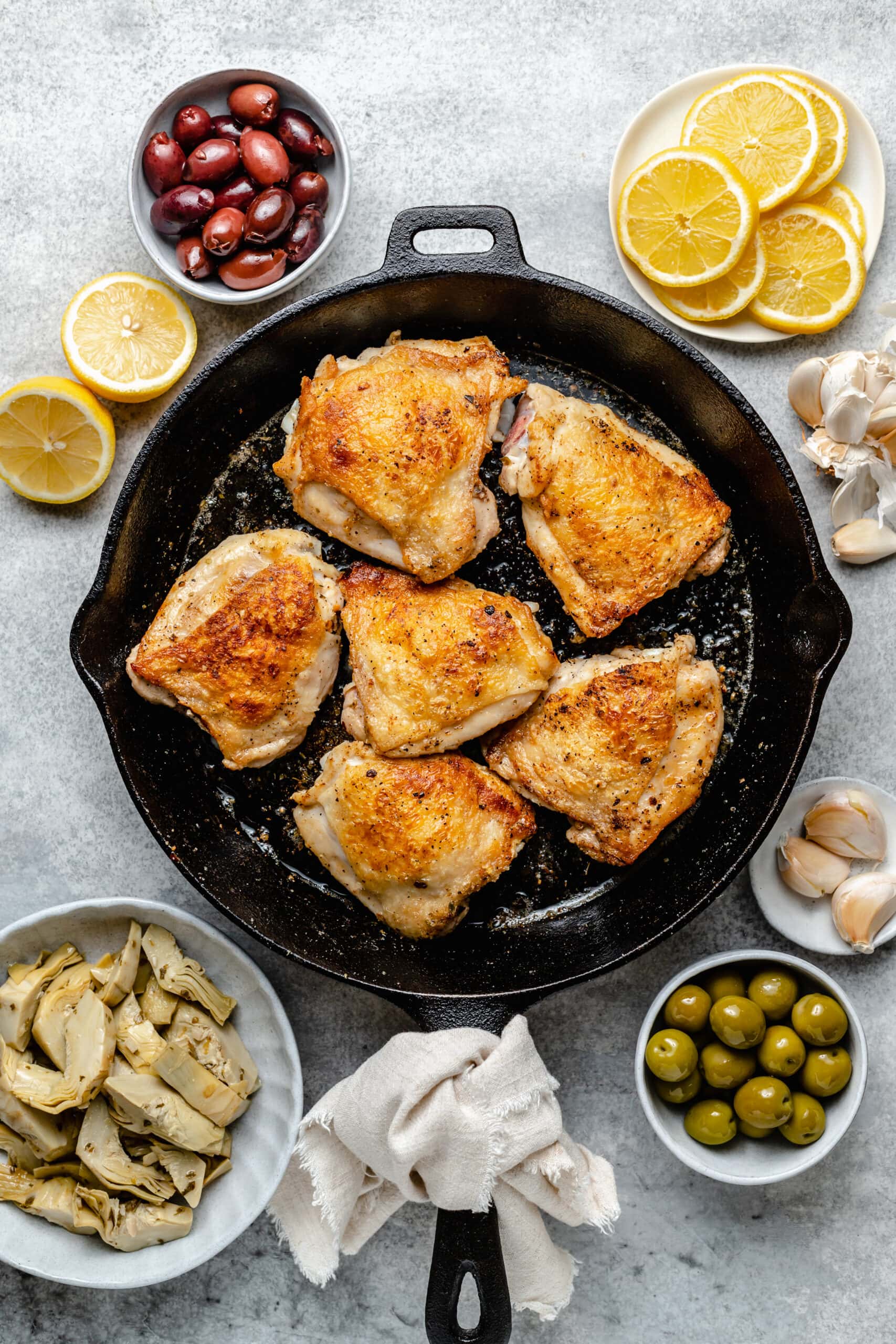 One Pan Greek Chicken with Artichokes and Olives - All the Healthy Things