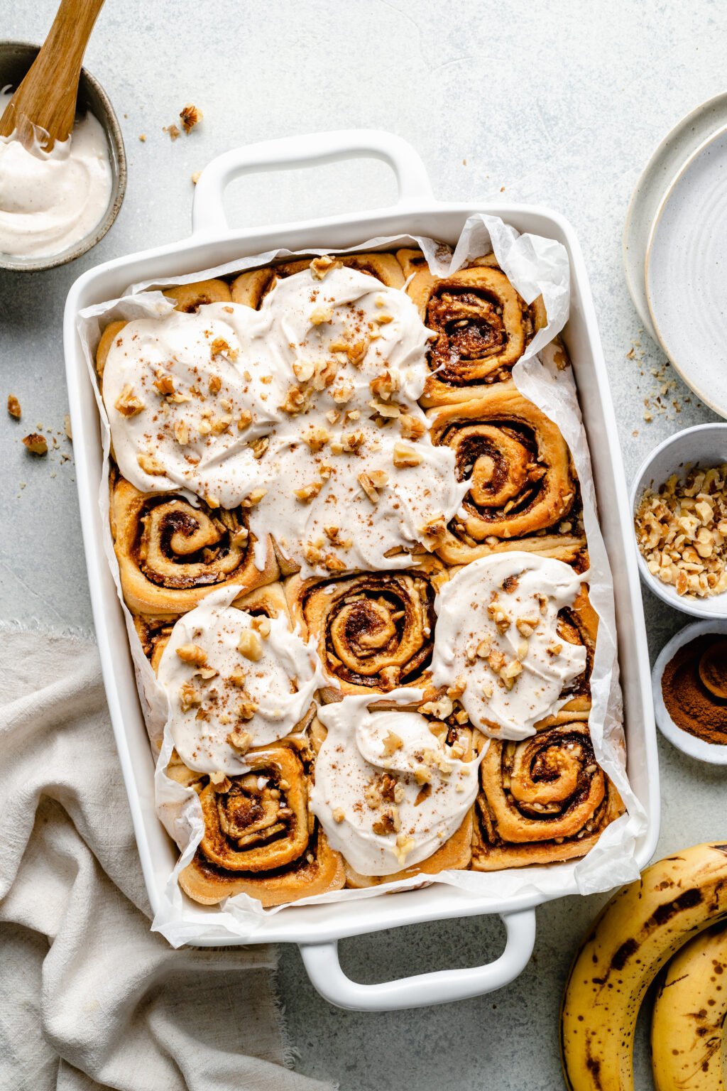 Banana Bread Cinnamon Rolls - All the Healthy Things