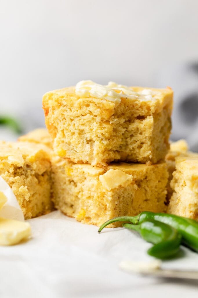 Green Chili Cornbread - All the Healthy Things