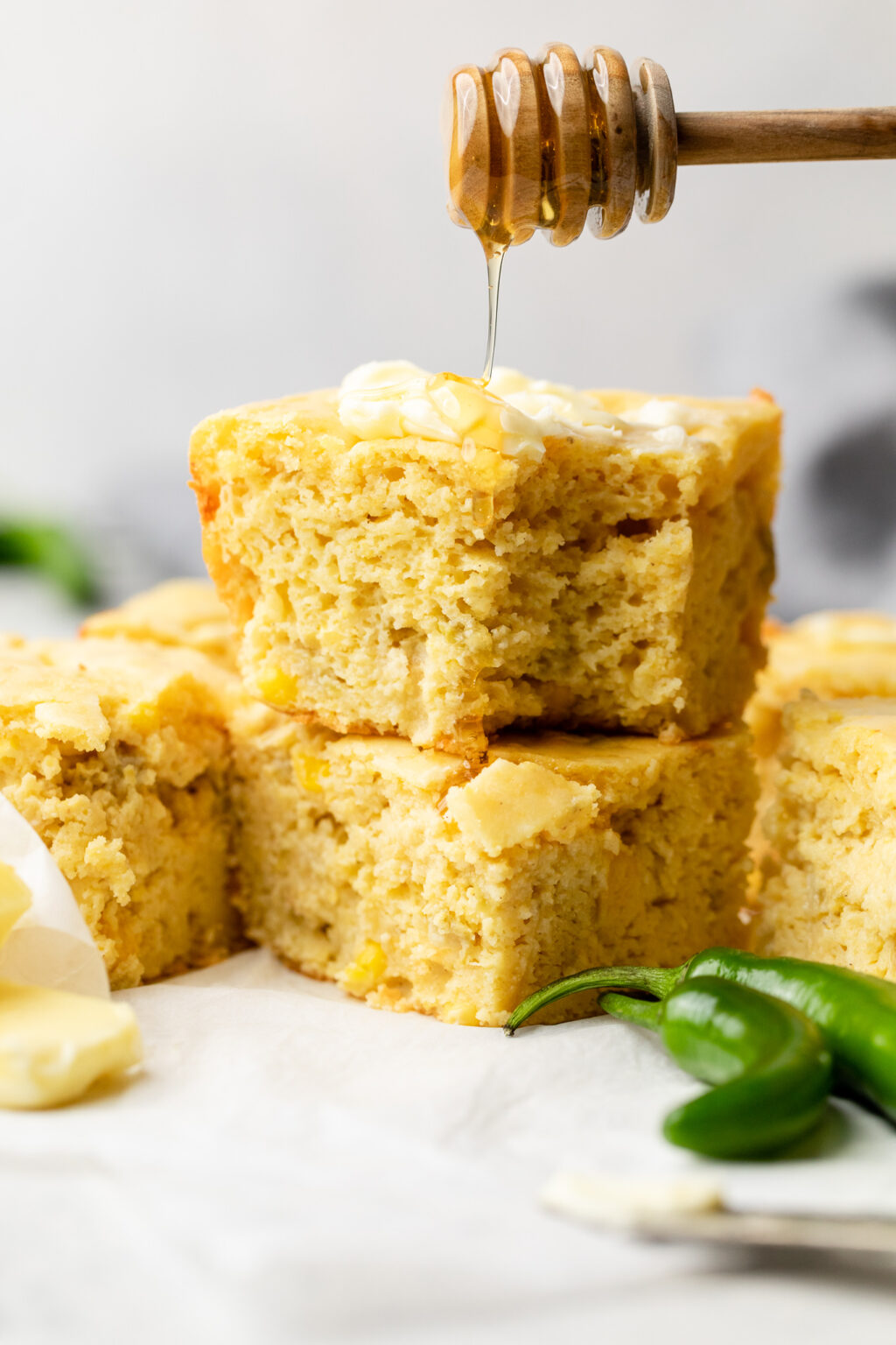 Green Chili Cornbread - All the Healthy Things