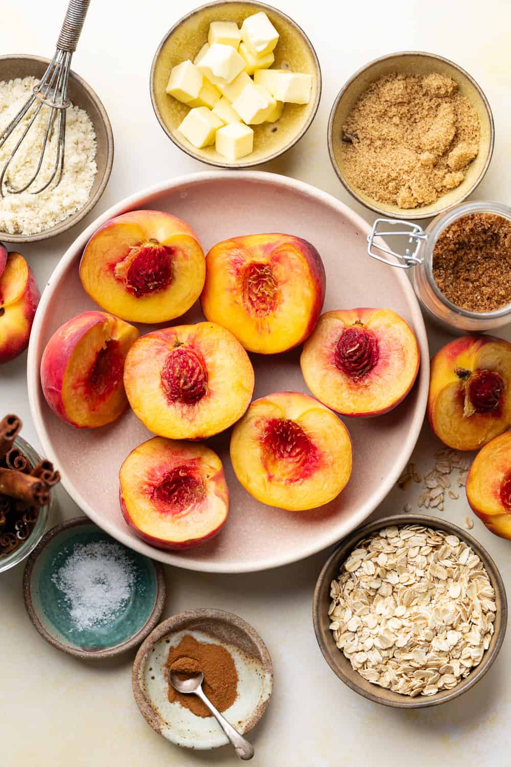 Baked Peaches with Crisp Topping - All the Healthy Things