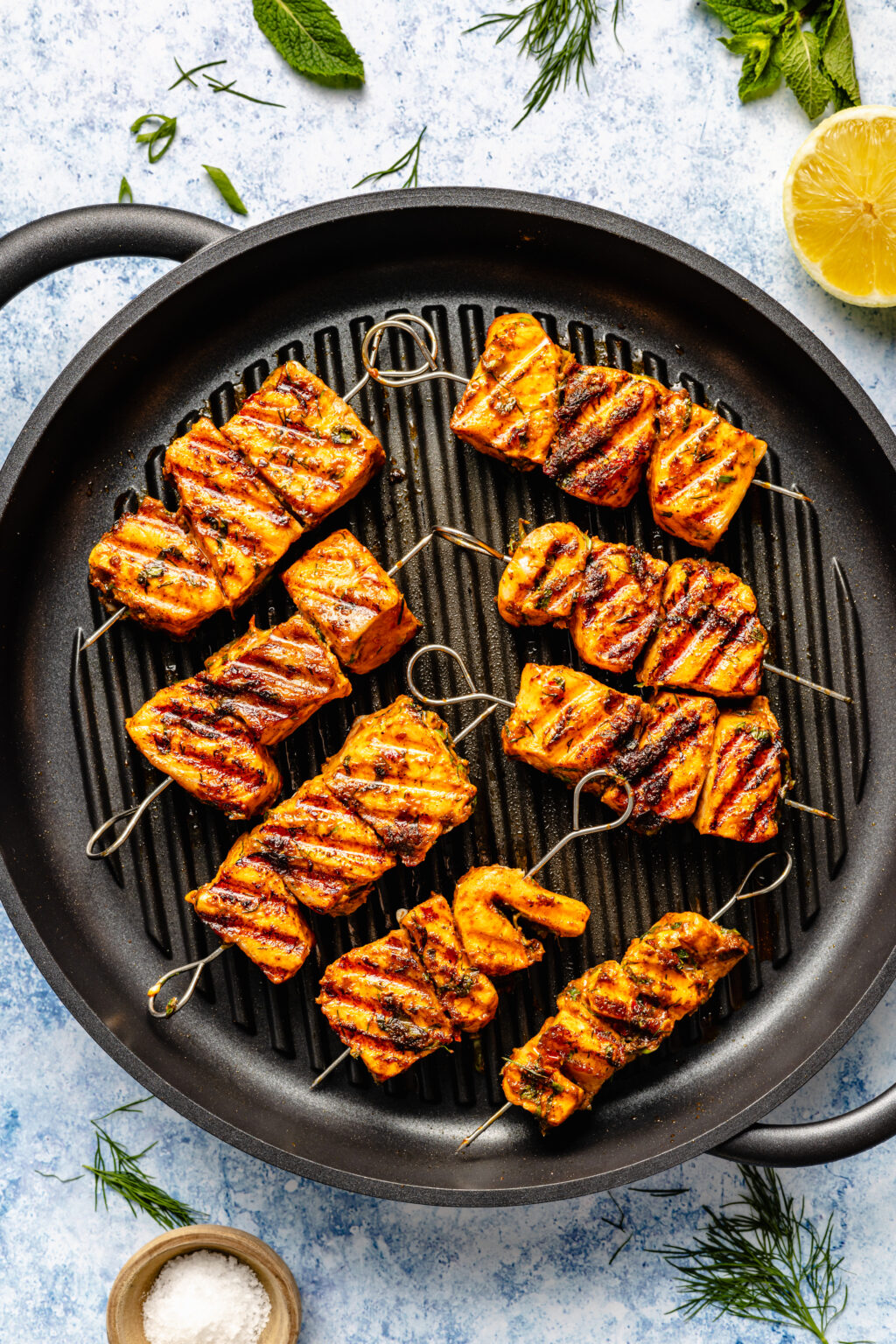 Herby Harissa Marinated Salmon - All the Healthy Things