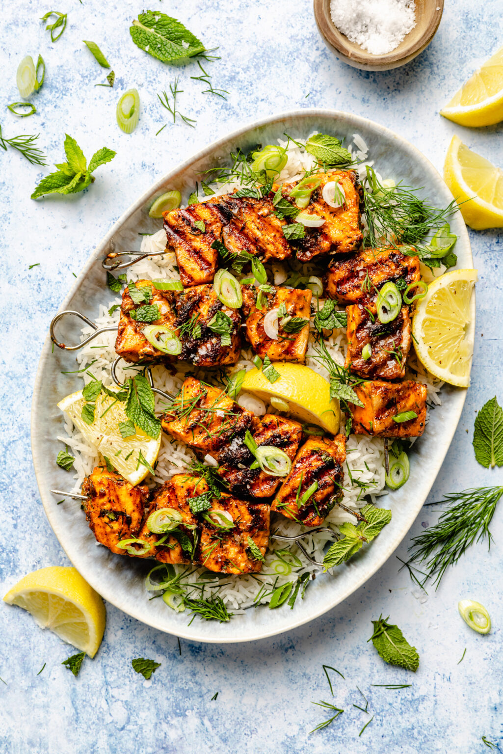 Herby Harissa Marinated Salmon - All the Healthy Things