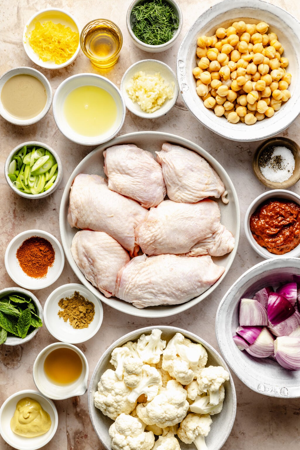 Sheet Pan Harissa Chicken Thighs and Veggies - All the Healthy Things