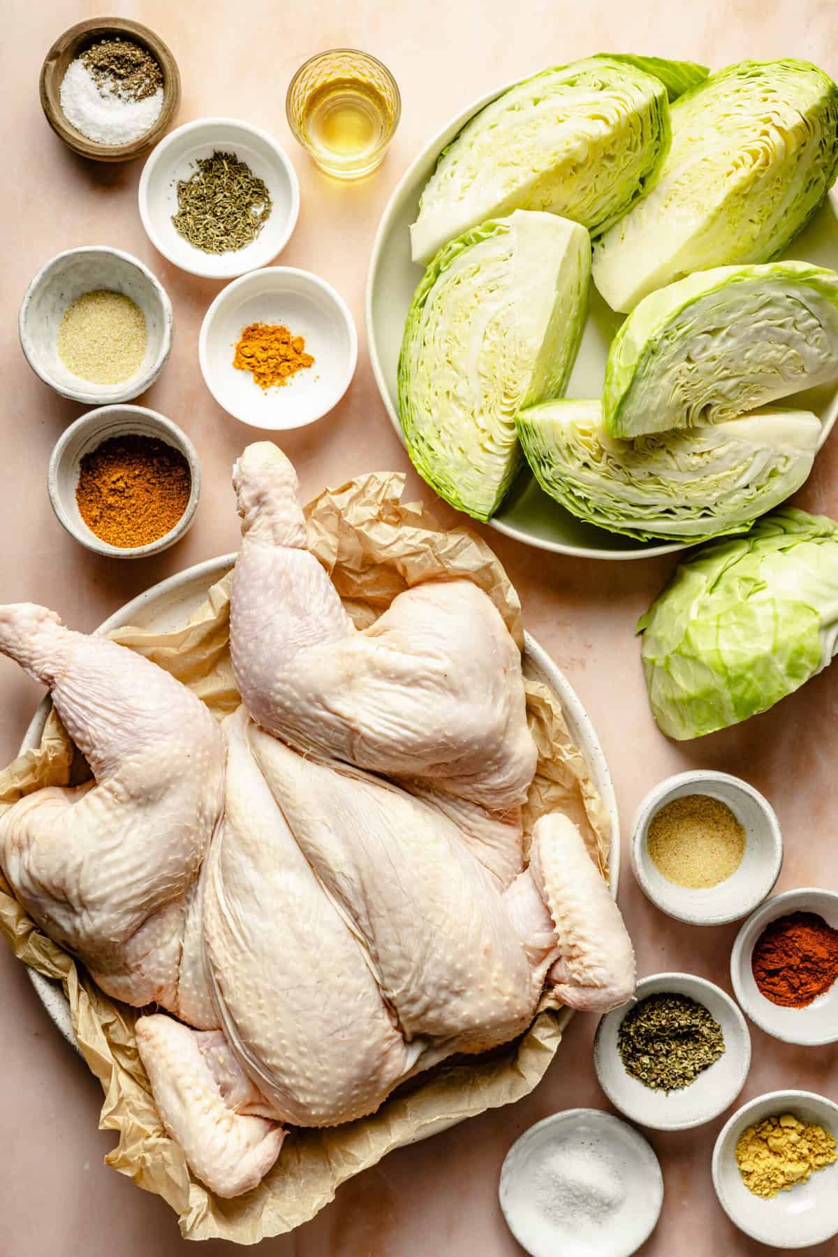 Spice Rubbed Roasted Chicken and Cabbage - All the Healthy Things