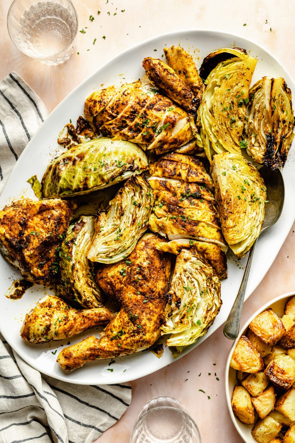 Spice Rubbed Roasted Chicken and Cabbage - All the Healthy Things