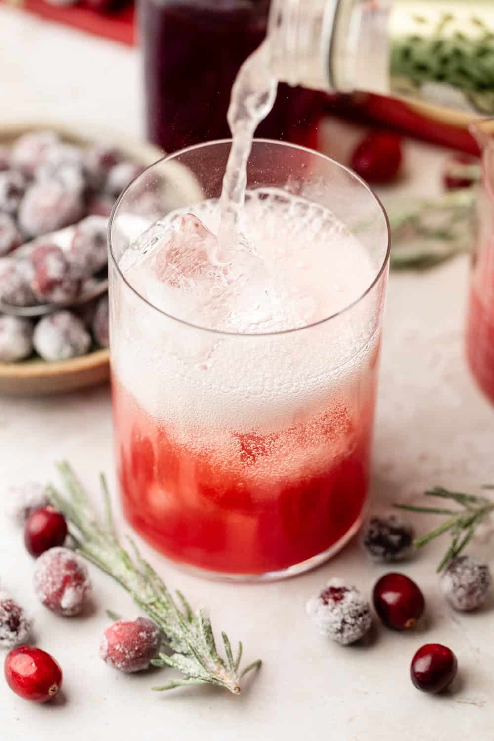 Fizzy Cranberry Ginger Beer Mocktail - All the Healthy Things