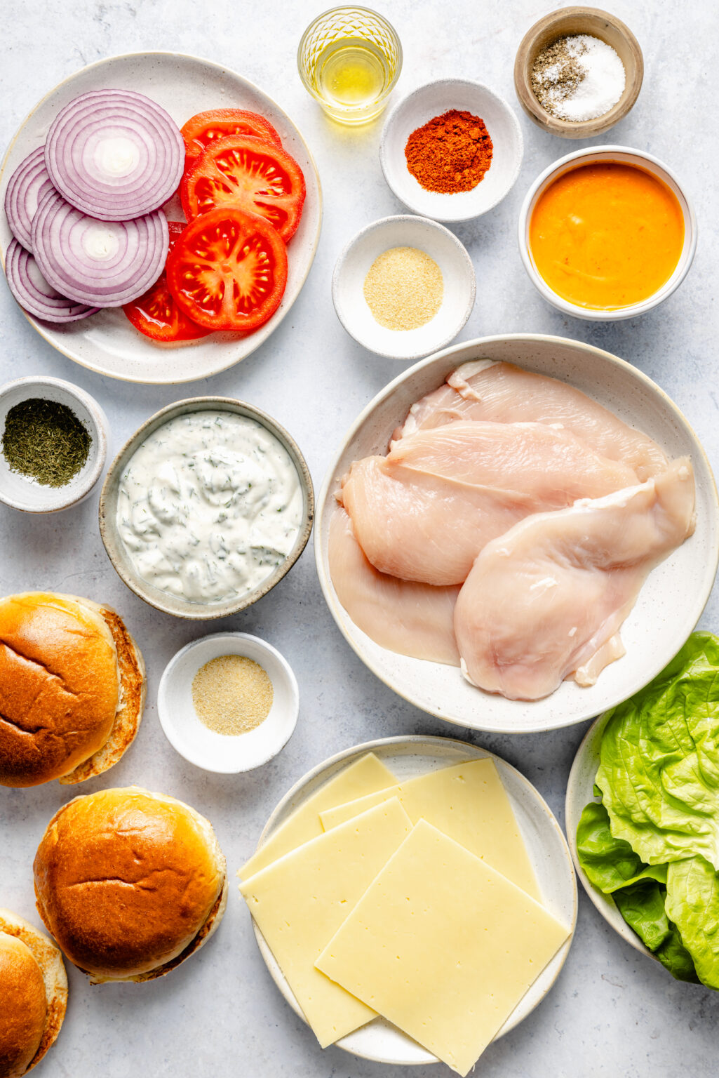 Juicy Buffalo Chicken Sandwich with Herby Ranch - All the Healthy Things