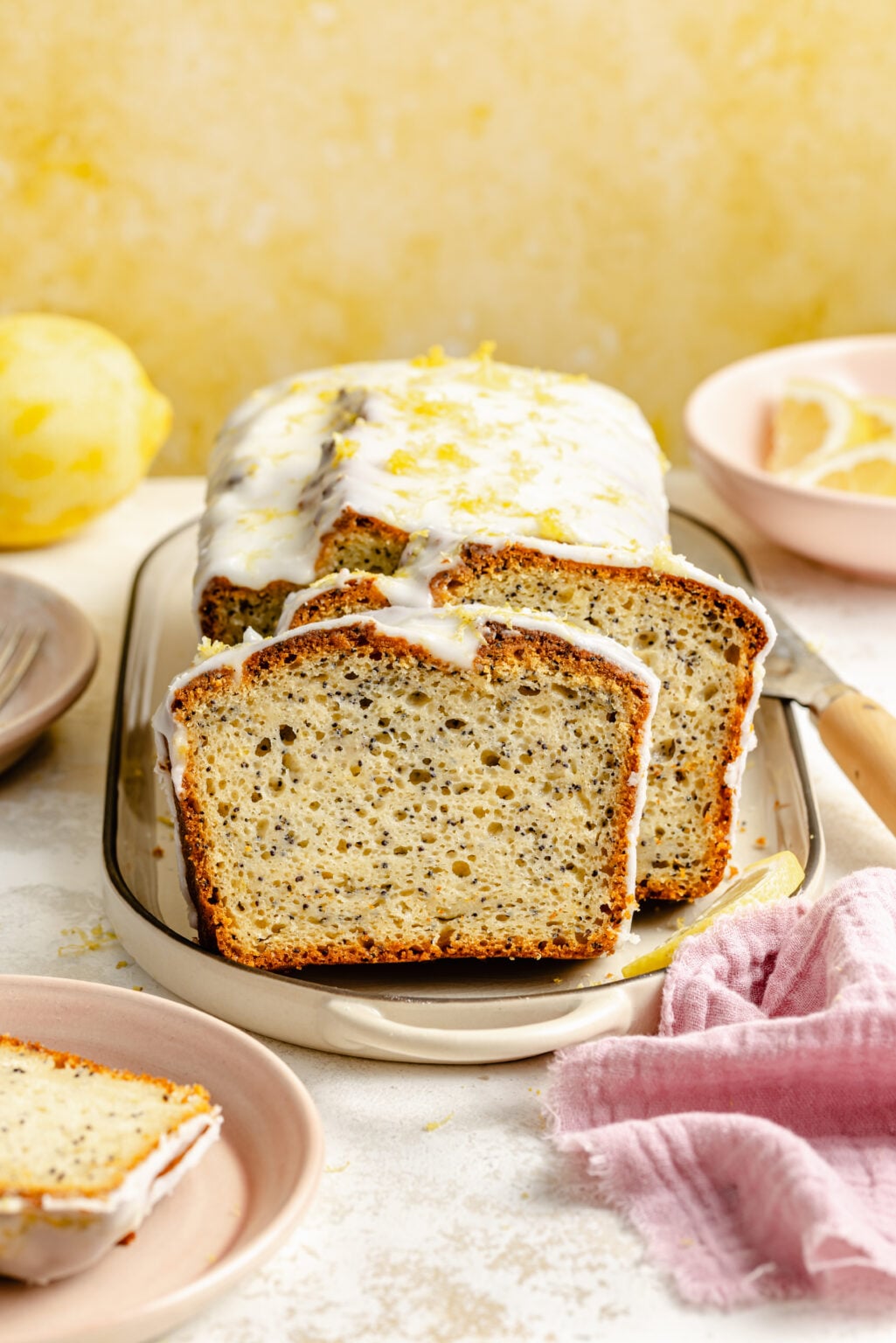 Lemon Poppy Seed Bread with Delicious Lemon Glaze - All the Healthy Things