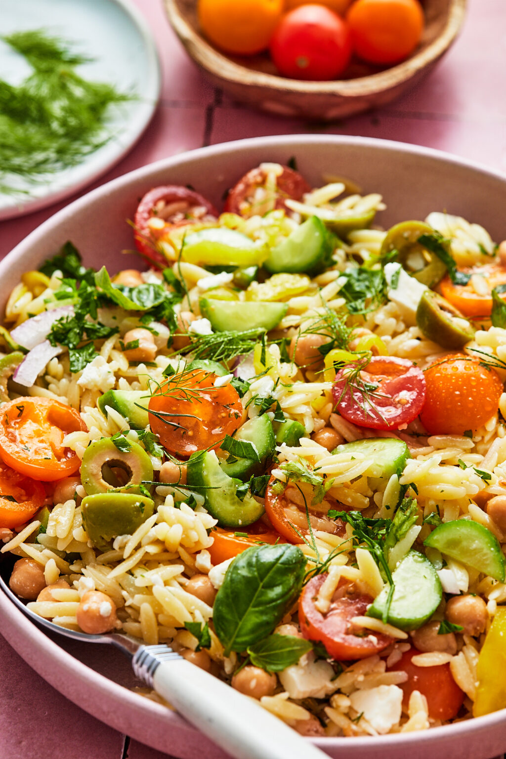 Mediterranean Chickpea Pasta Salad - All the Healthy Things
