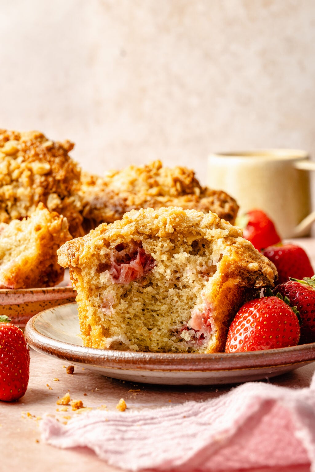 Bakery Style Strawberry Muffins - All the Healthy Things