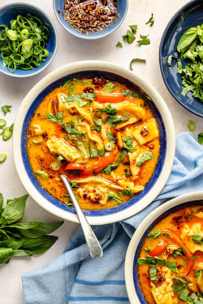 Red Curry Dumpling Soup - All the Healthy Things